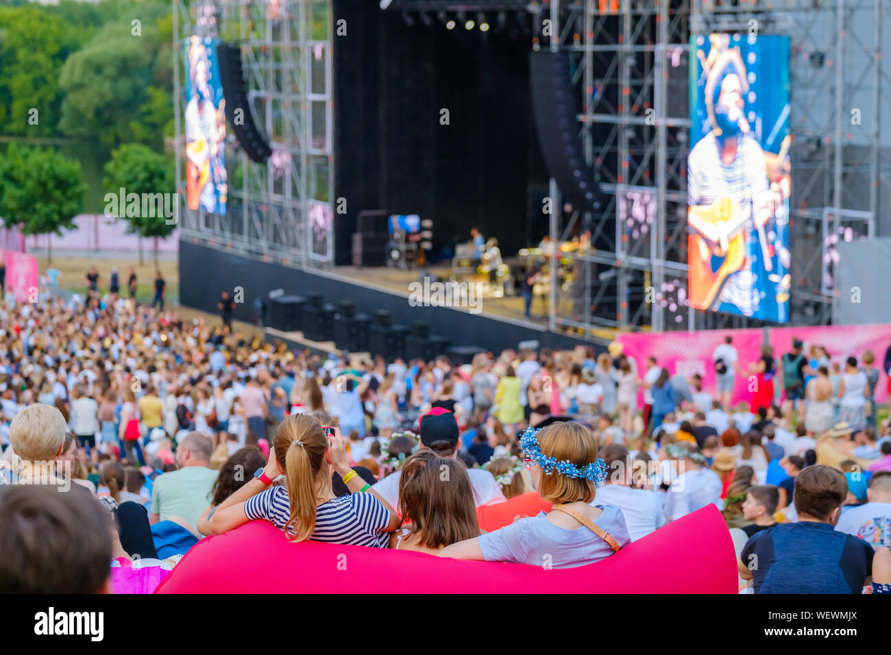 Concert Crowd Stage View Lights