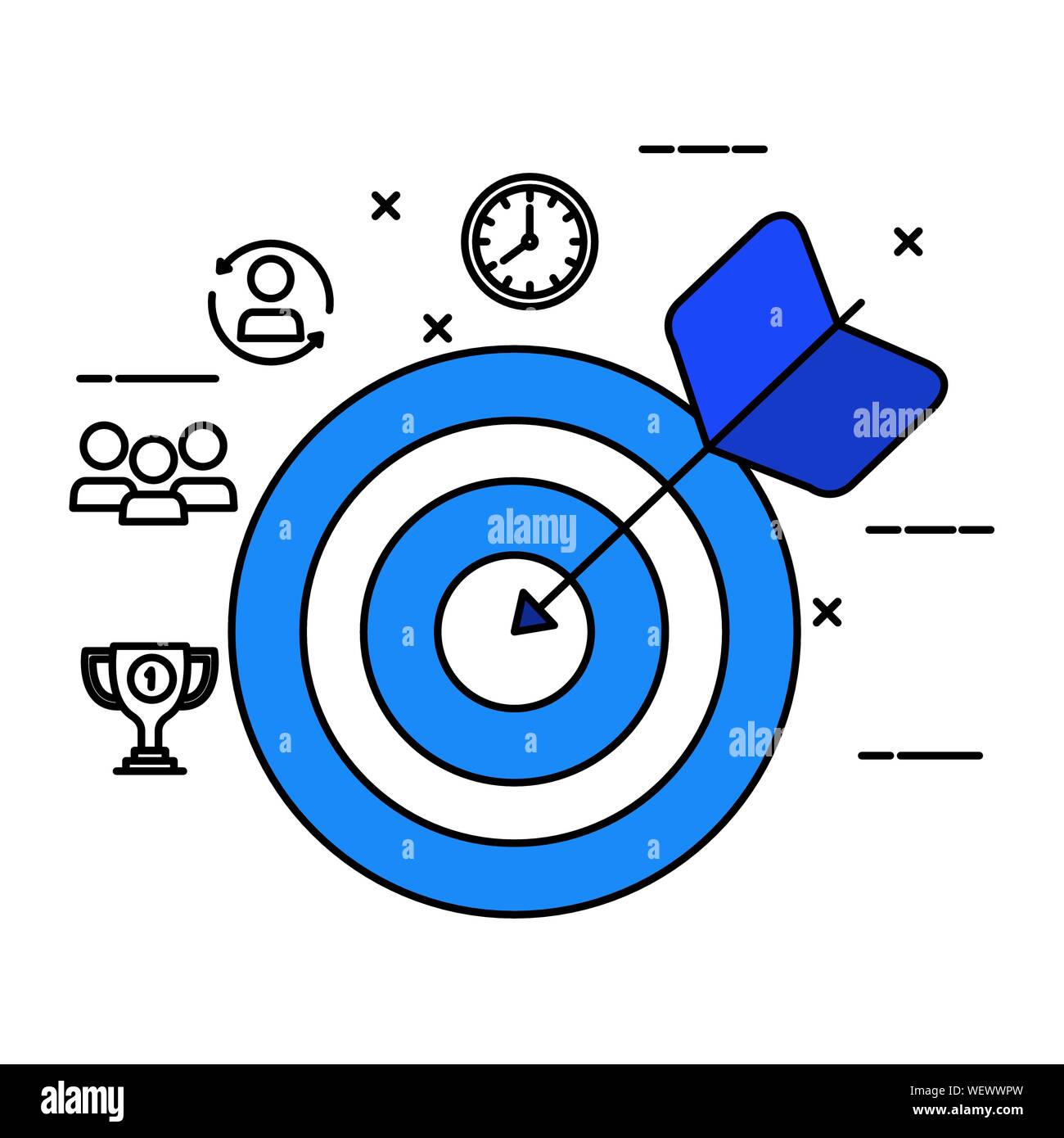 target arrow success with set icons Stock Vector Image & Art - Alamy