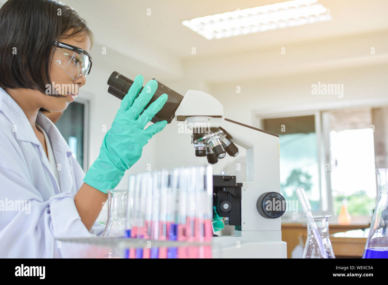 Scientist in laboratory microscope hi-res stock photography and images ...