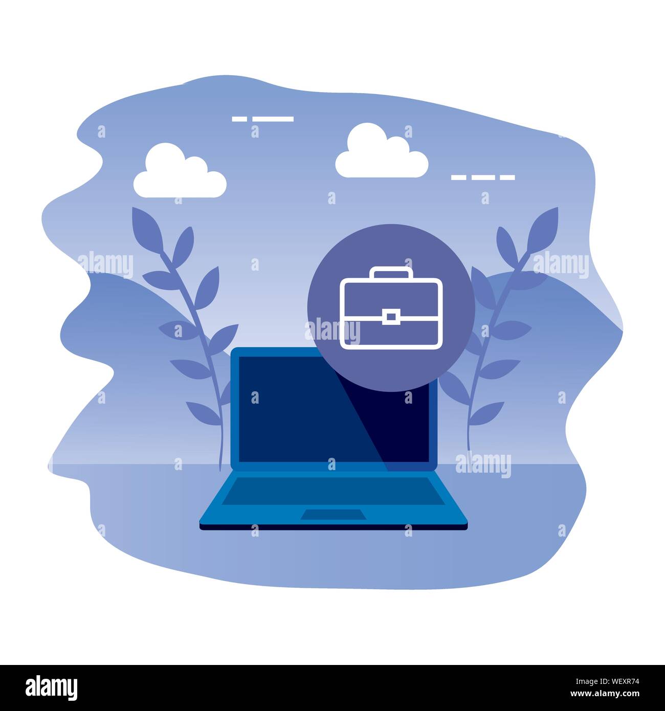 laptop computer with portfolio briefcase Stock Vector Image & Art - Alamy