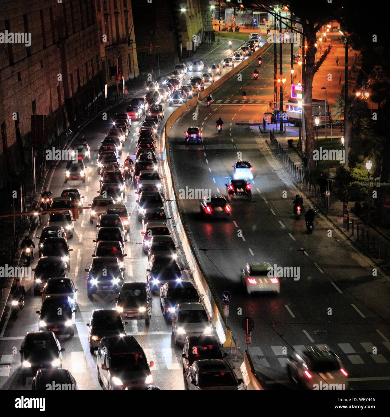 Traffic jam at night hi-res stock photography and images - Alamy