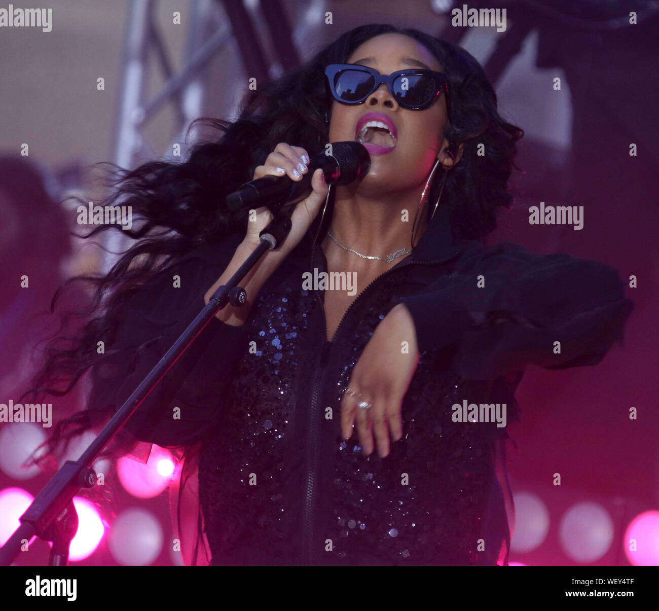August 30, 2019, New York, New York, USA: Singer H.E.R. performs on the ...