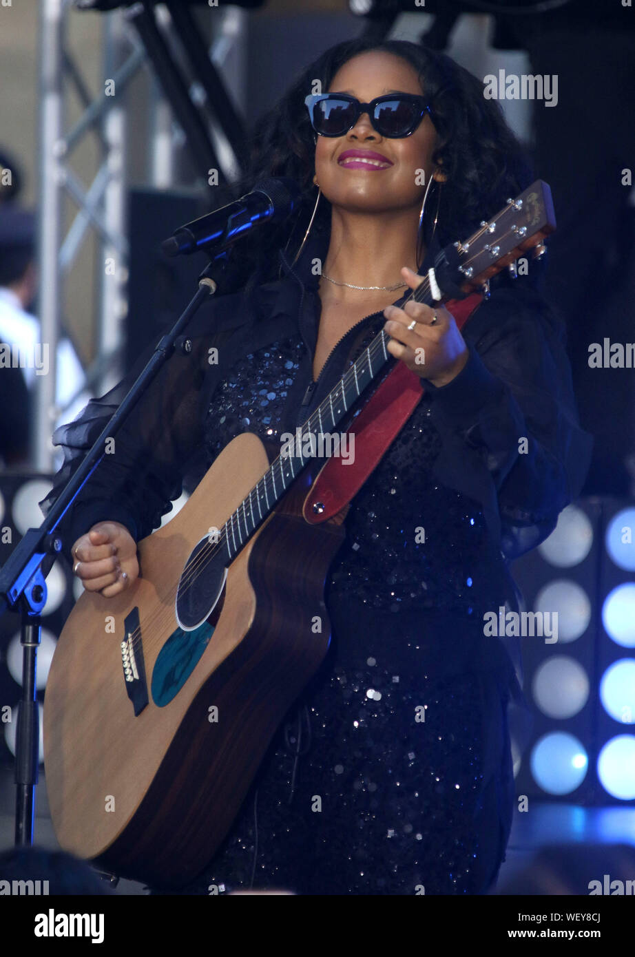 August 30, 2019, New York, New York, USA: Singer H.E.R. performs on the ...