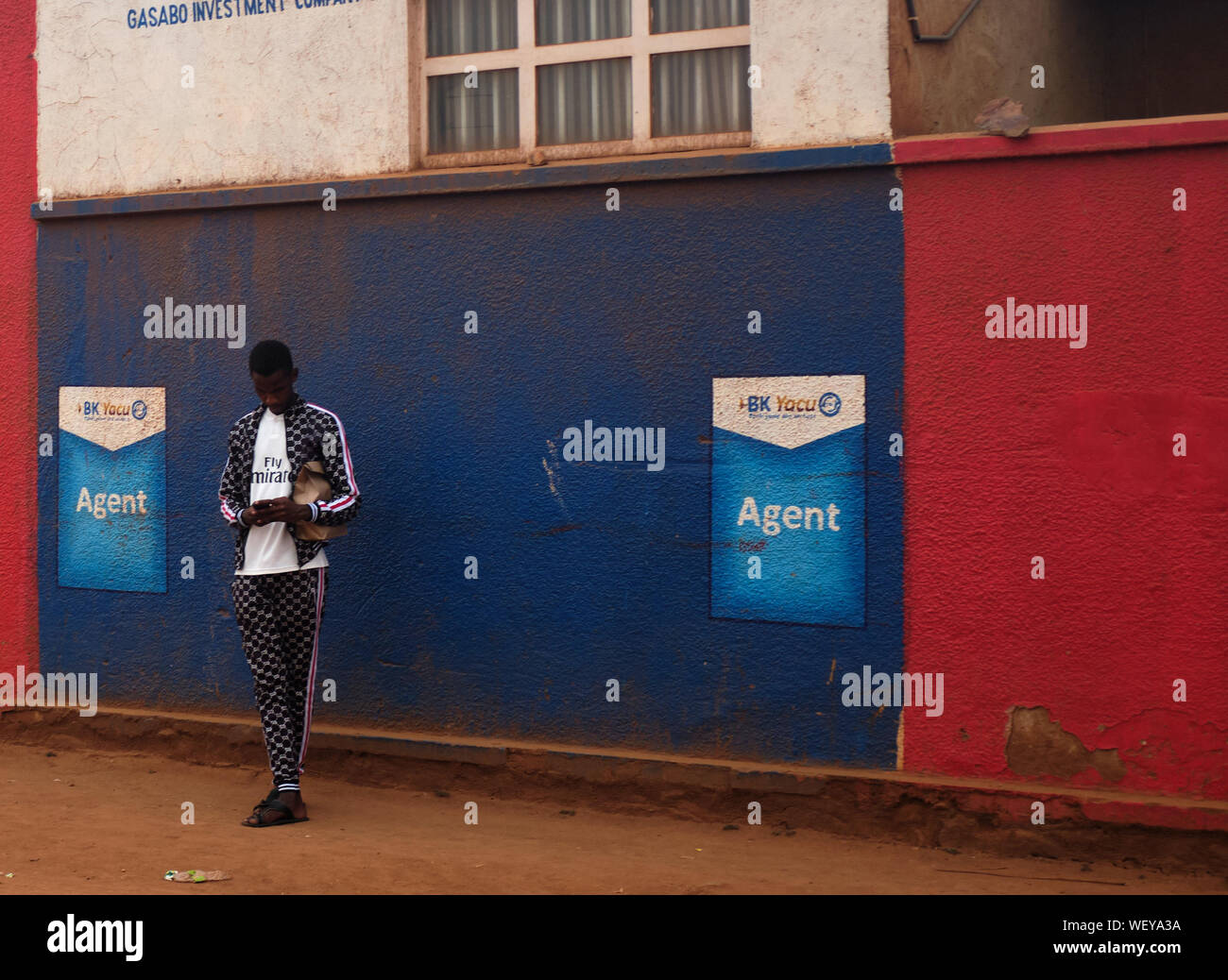 Kigali, Rwanda. 30th Aug, 2019. A man on his phone in Kigali, Rwanda ...
