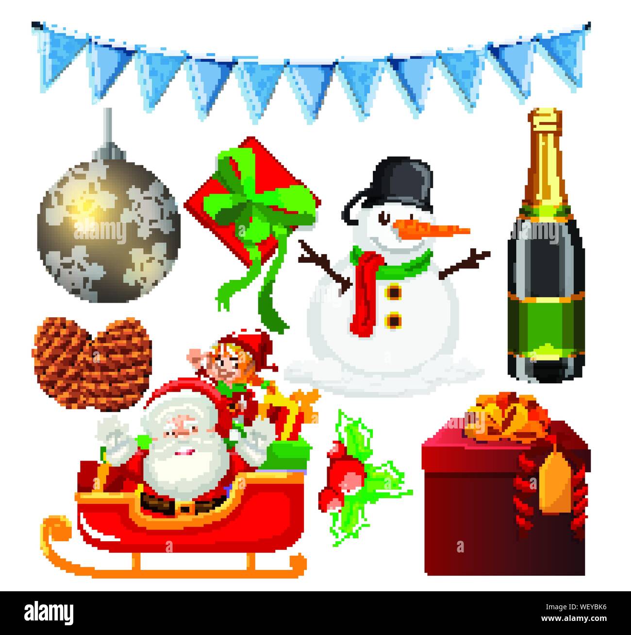 Set of isolated objects of christmas theme illustration Stock Vector ...