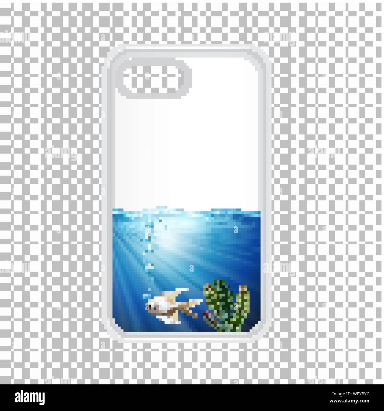 Telephone case design with fish under the ocean illustration Stock ...