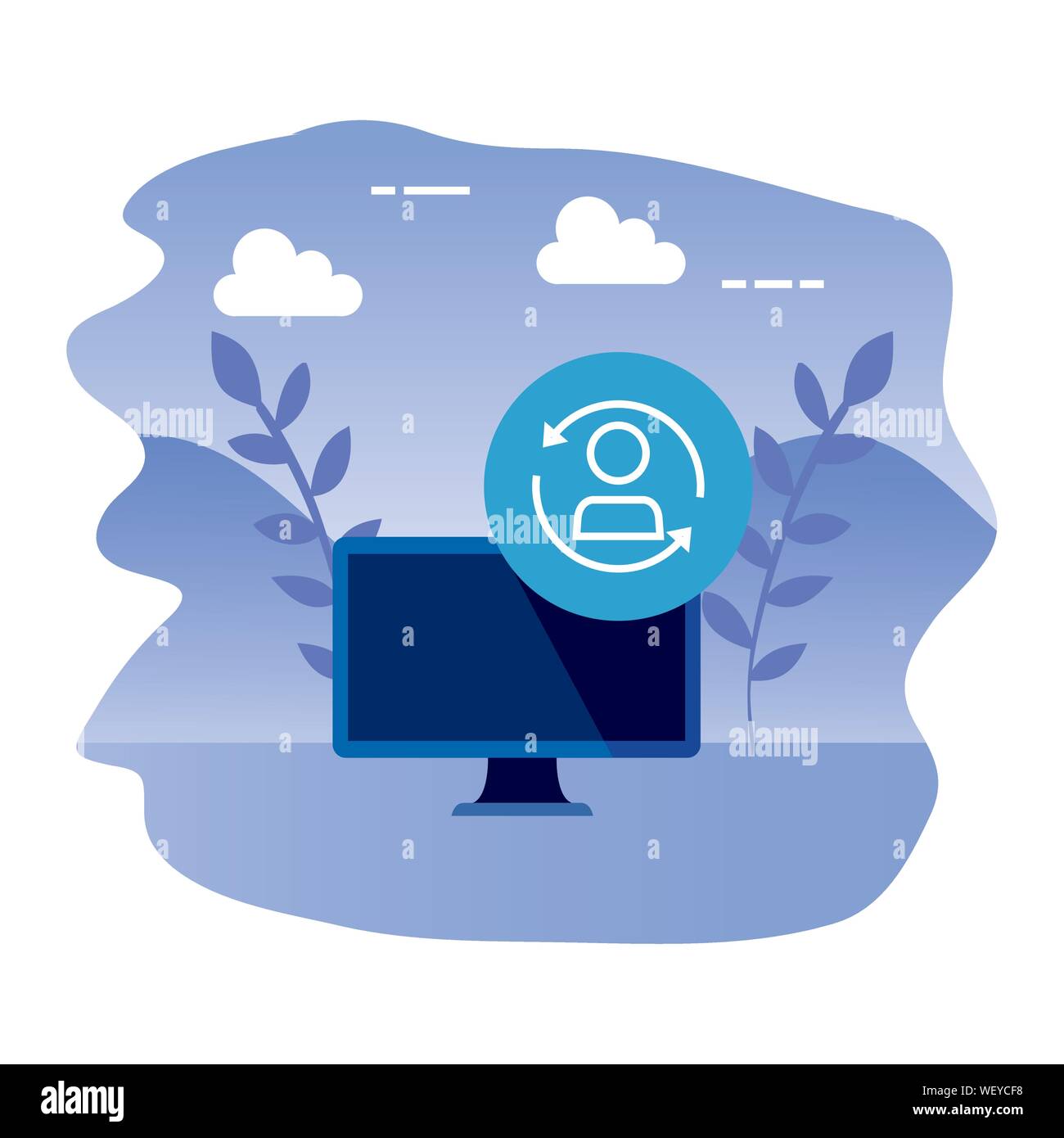 desktop computer device with user refresh Stock Vector Image & Art - Alamy