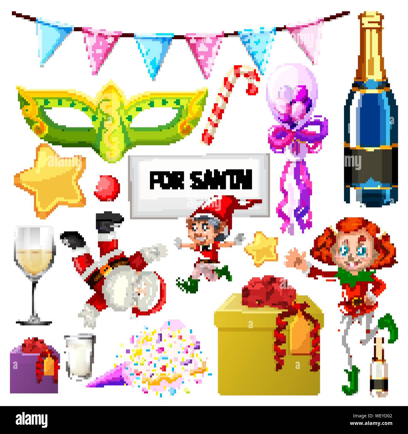 Set of isolated objects of christmas theme illustration Stock Vector ...