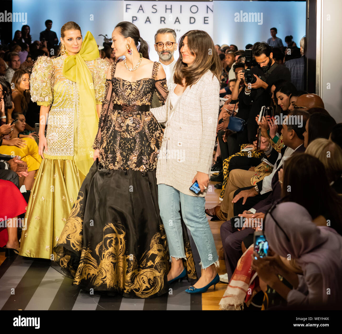 Manhattan, New York, USA - August 27, 2019: Fashion Parade at Christie ...