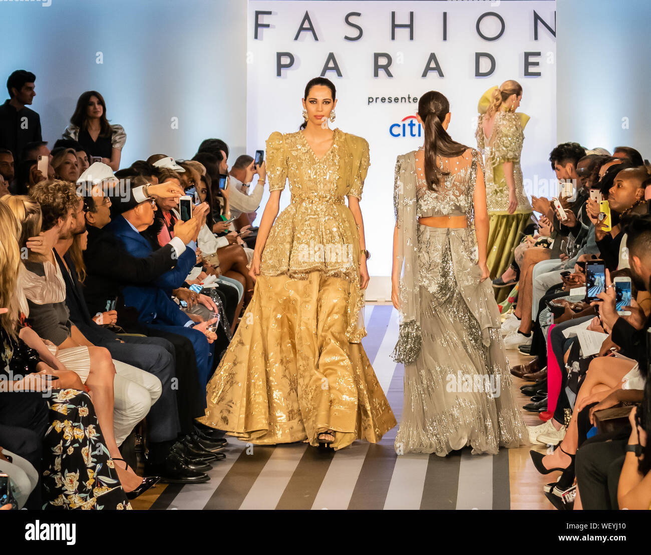 Manhattan, New York, USA - August 27, 2019: Fashion Parade at Christie ...