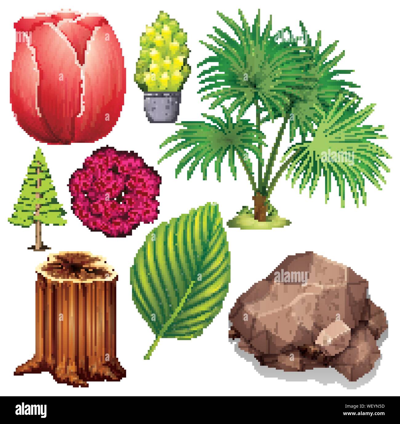 Set of isolated objects theme nature illustration Stock Vector Image ...