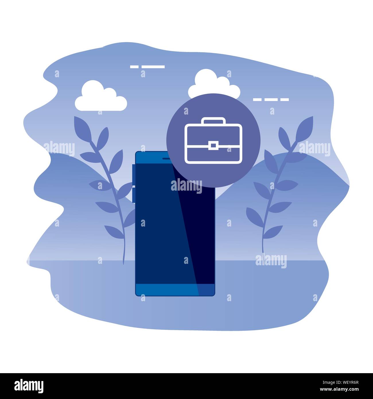 smartphone device with portfolio icon Stock Vector Image & Art - Alamy