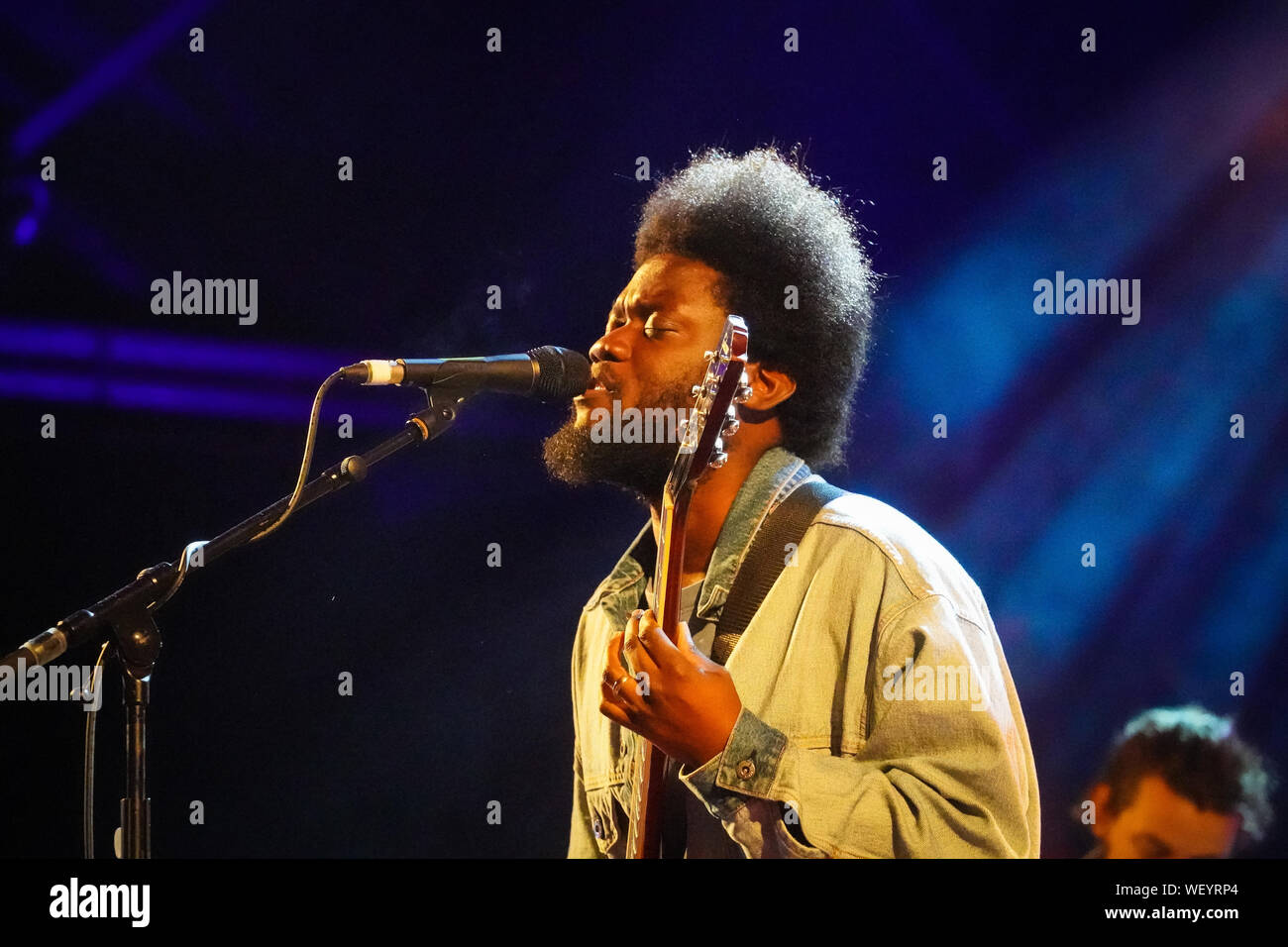 Dorset, UK. Friday, 30 August, 2019. Michael Kiwanuka performing at the ...