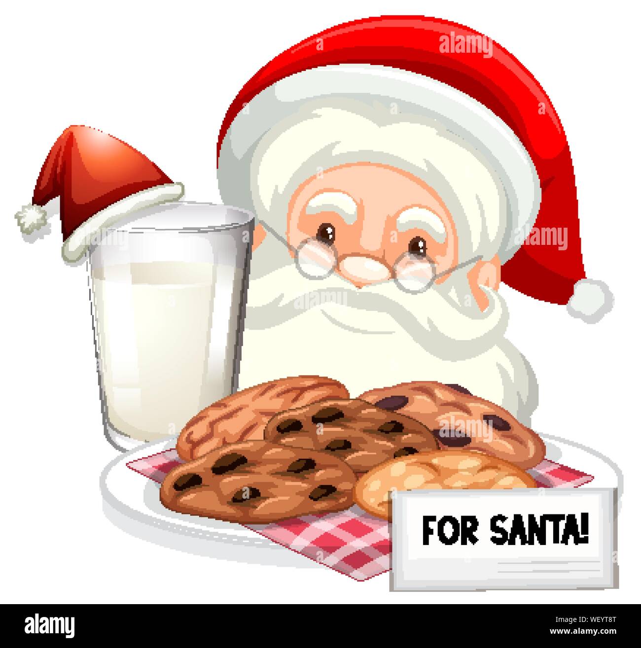 Milk and cookies for santa Stock Vector Images - Alamy