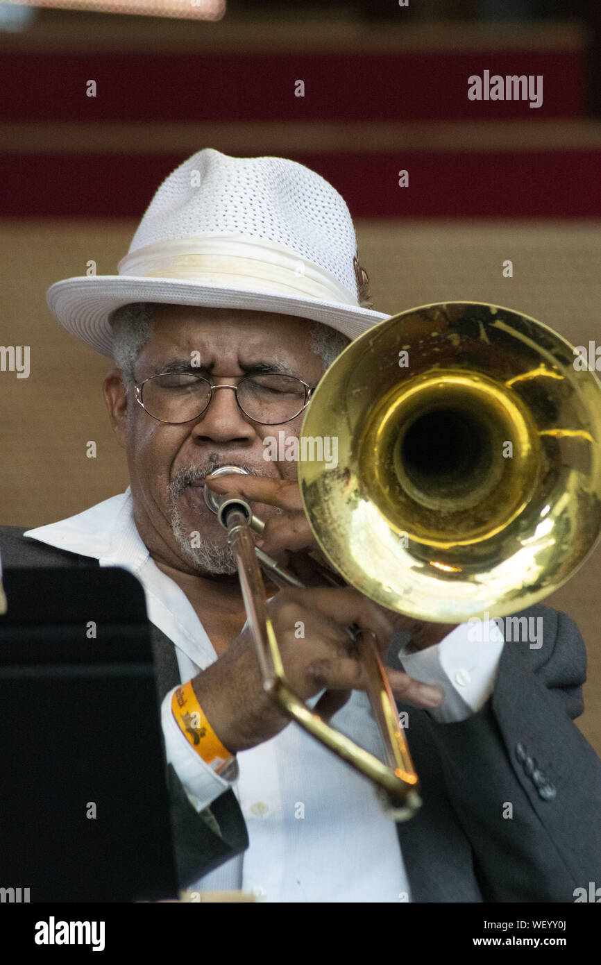 August 29, 2019, Chicago, Illinois, US: Steve Berry on trombone during ...
