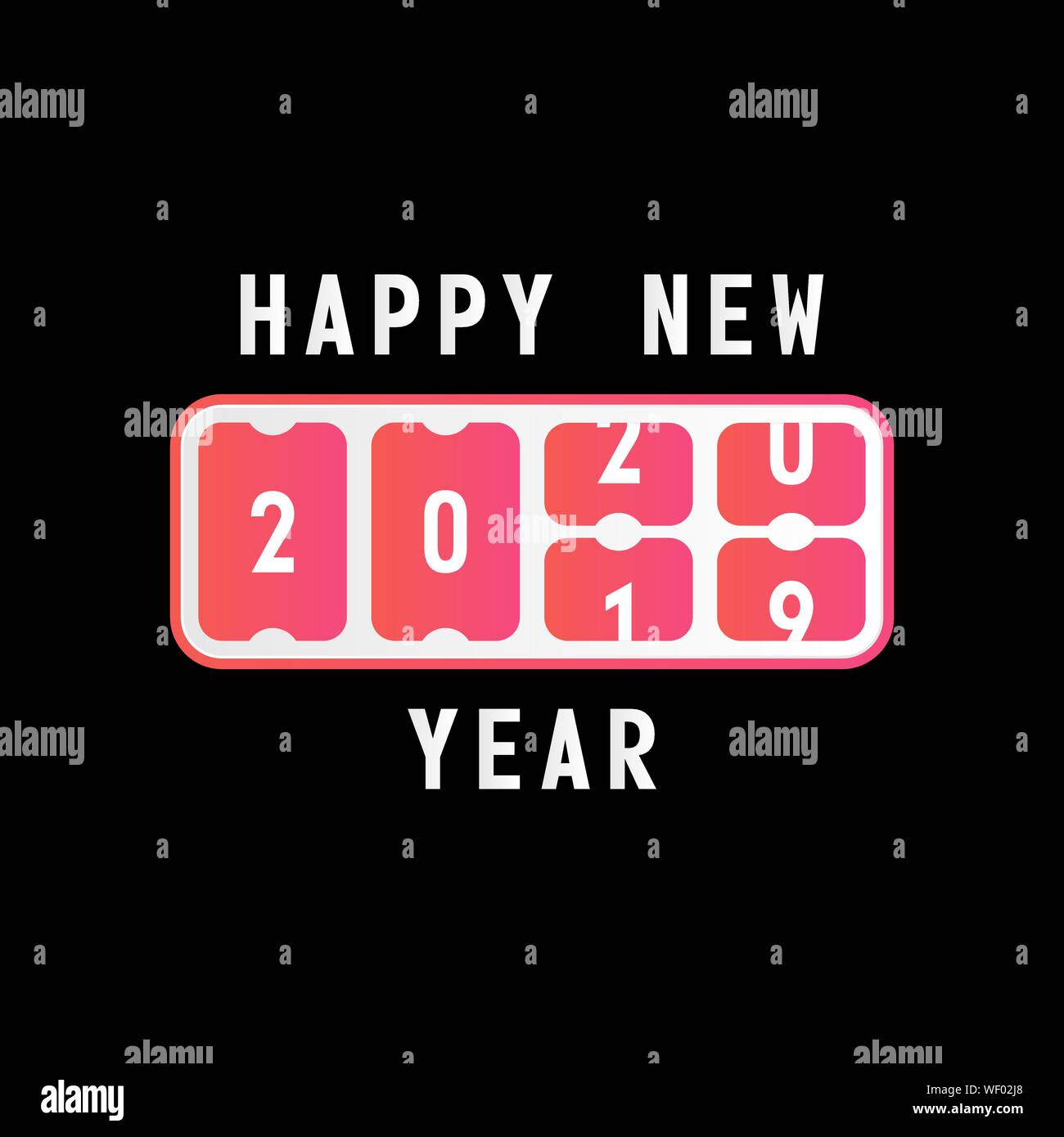 happy new year with 2020 scoreboard. concept of flipboard numerical ...