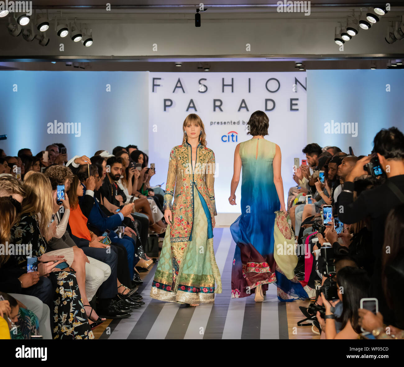 Manhattan, New York, USA - August 27, 2019: Fashion Parade at Christie ...