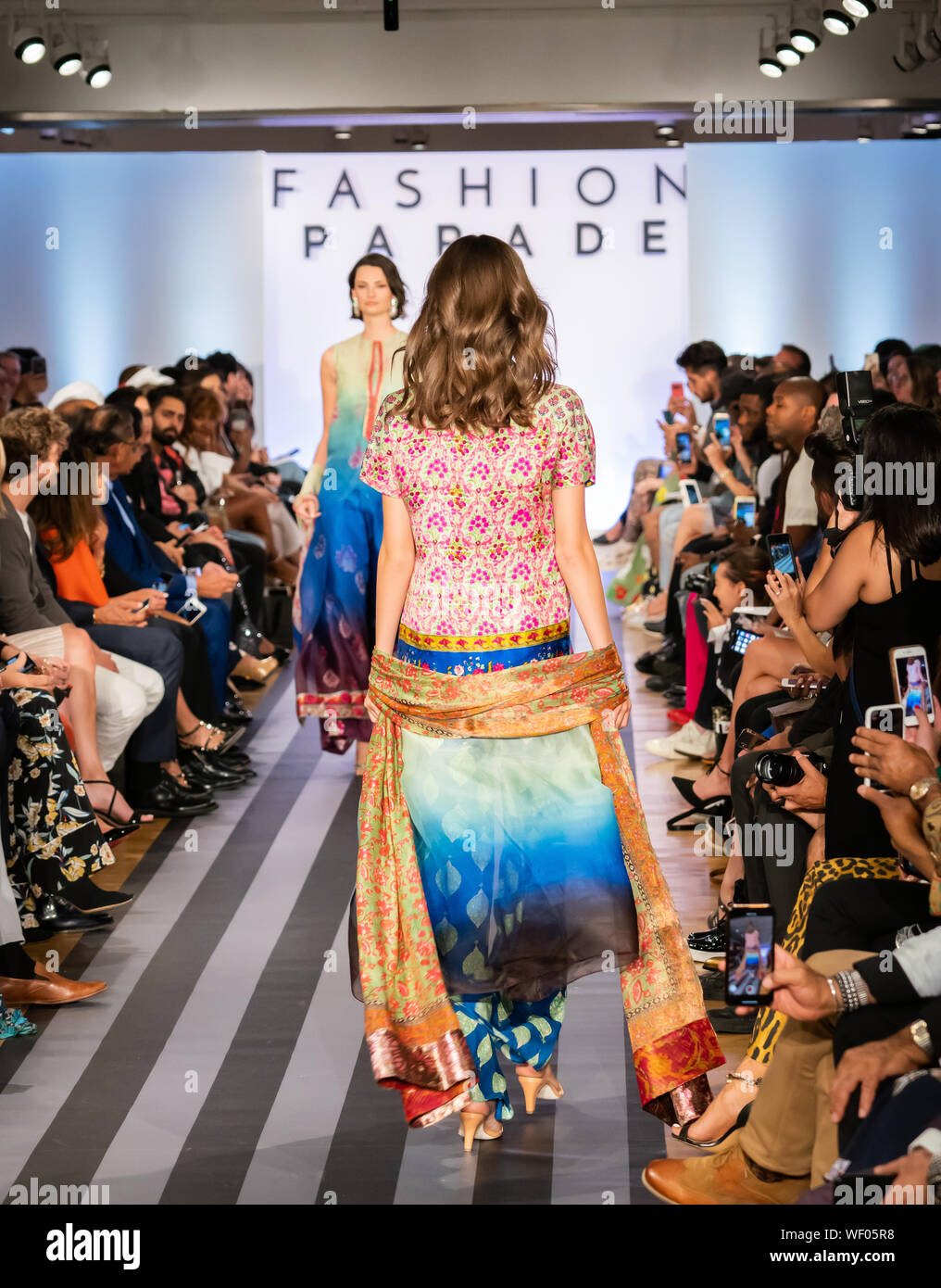 Manhattan, New York, USA - August 27, 2019: Fashion Parade at Christie ...