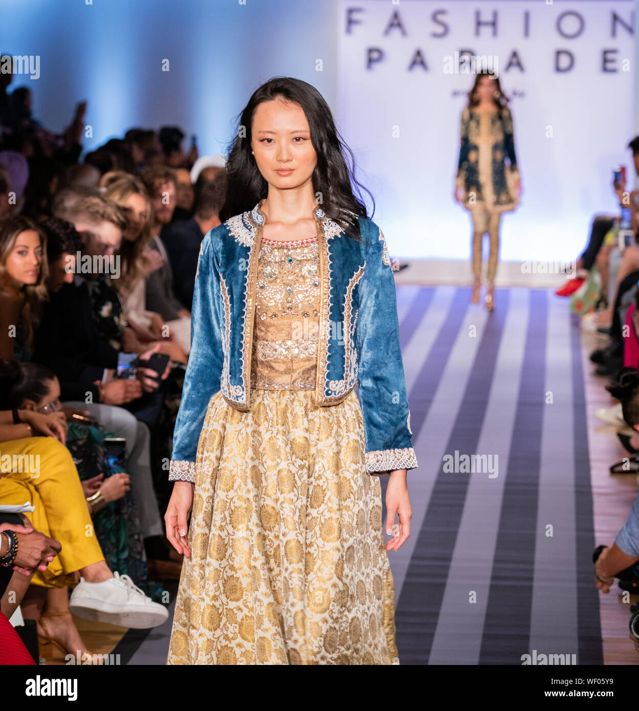 Manhattan, New York, USA - August 27, 2019: Fashion Parade at Christie ...