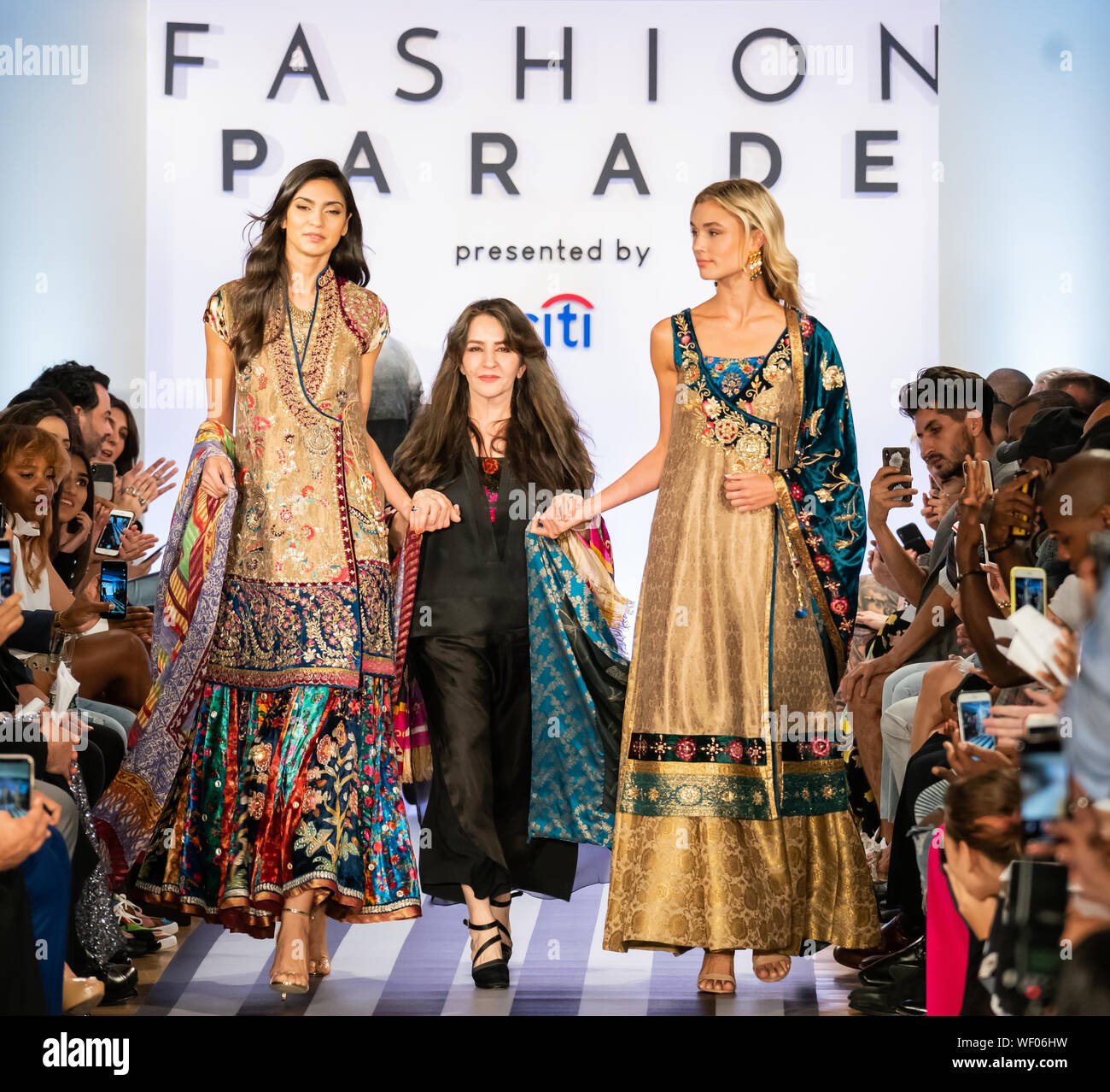 Manhattan, New York, USA - August 27, 2019: Fashion Parade at Christie ...