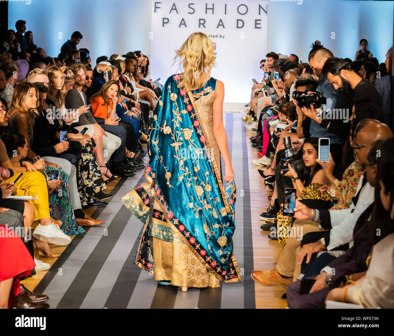 Manhattan, New York, USA - August 27, 2019: Fashion Parade at Christie ...