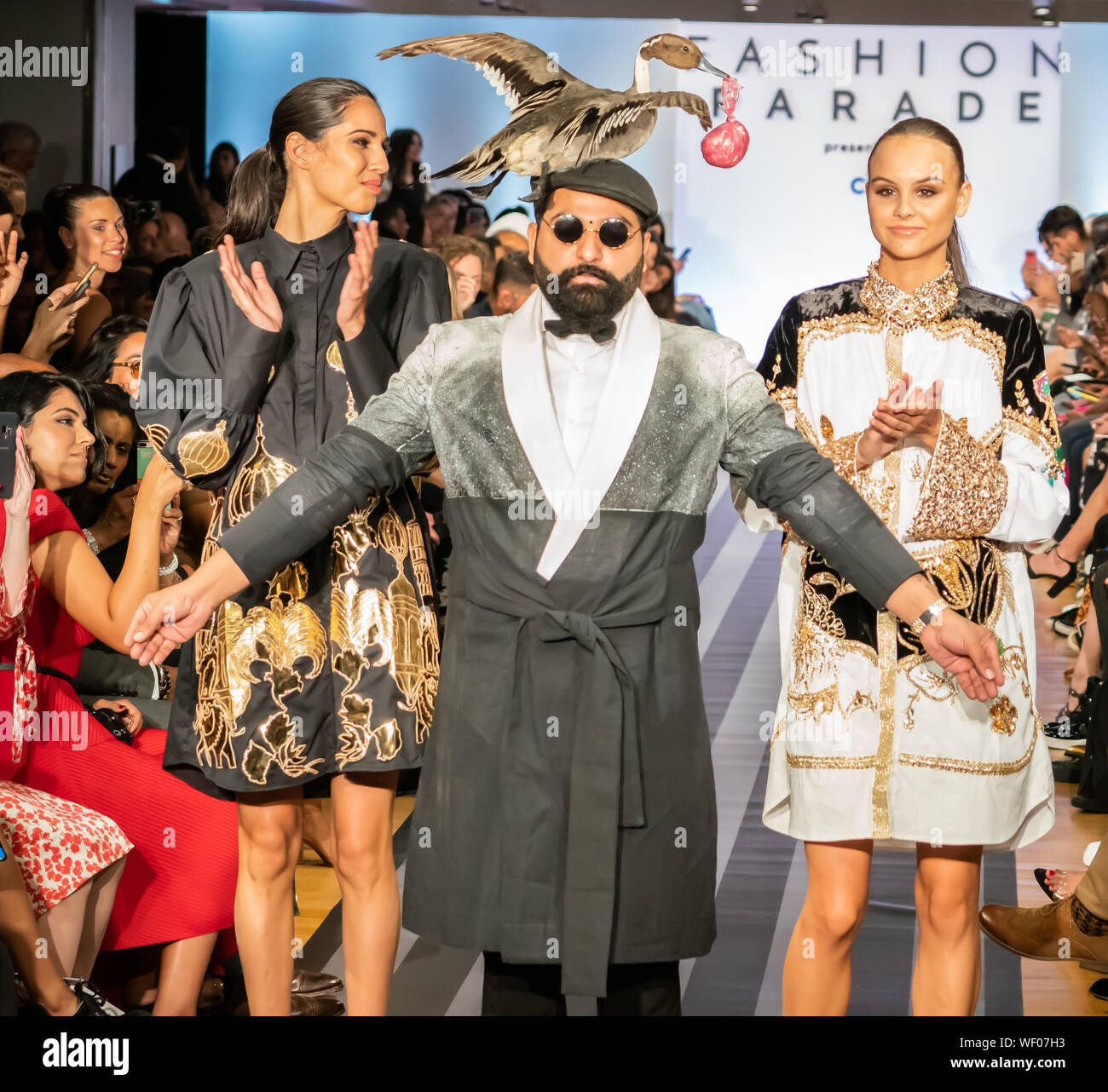 Manhattan, New York, USA - August 27, 2019: Fashion Parade at Christie ...