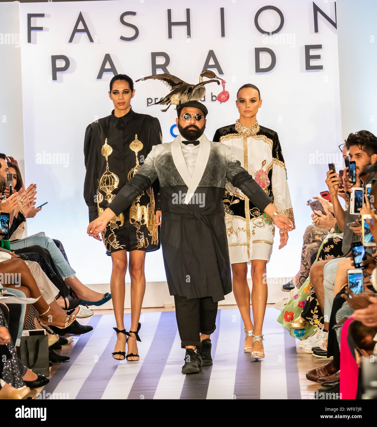 Manhattan, New York, USA - August 27, 2019: Fashion Parade at Christie ...