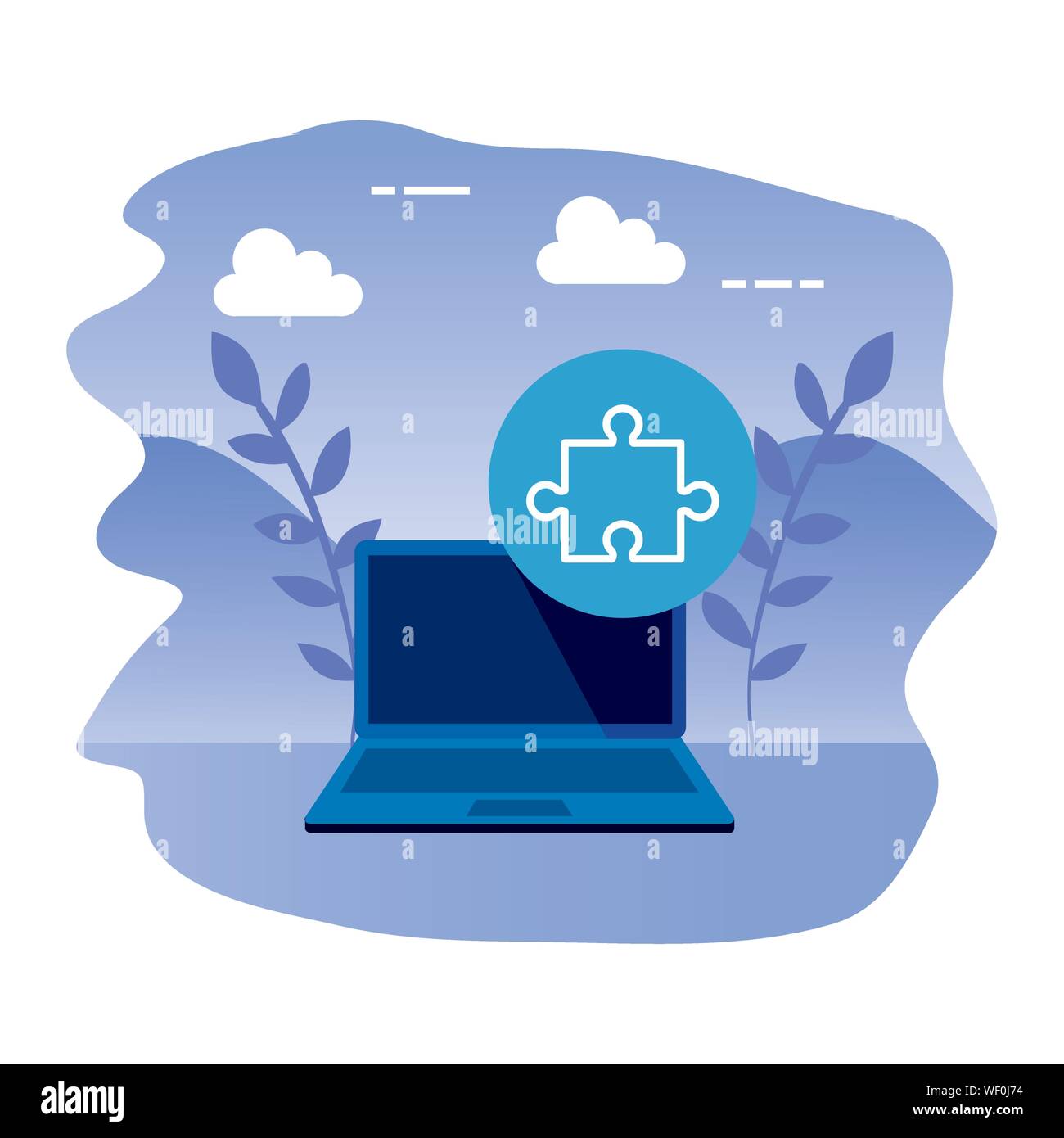 laptop computer with puzzle piece Stock Vector Image & Art - Alamy