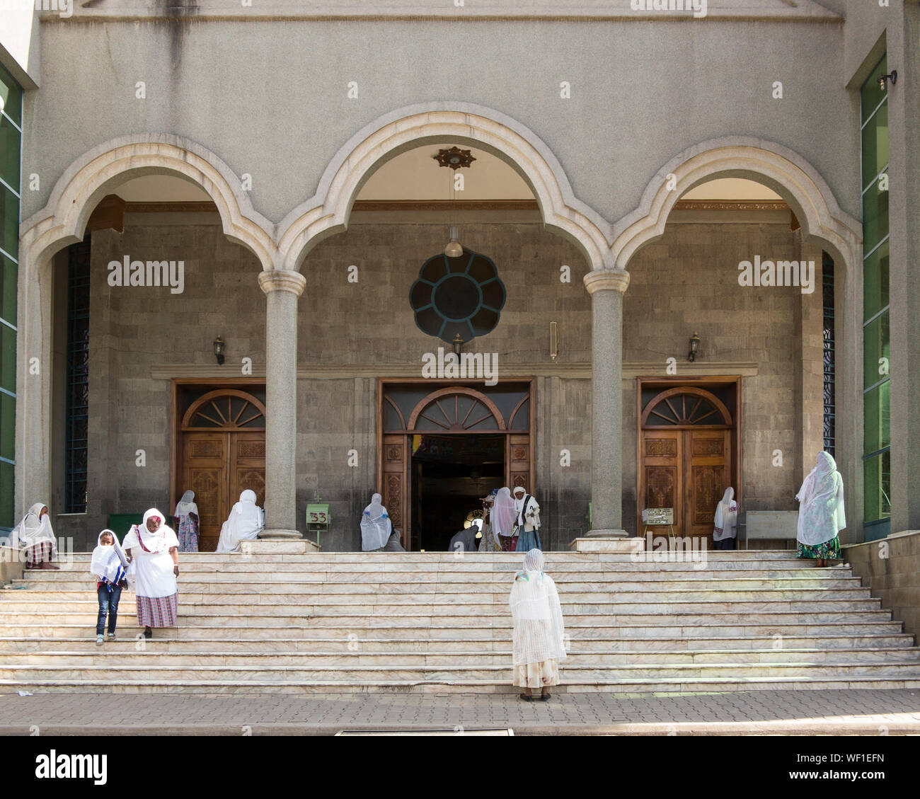 ADDIS ABABA, ETHIOPIA-APRIL 24: Unidentified worshippers worship at an ...