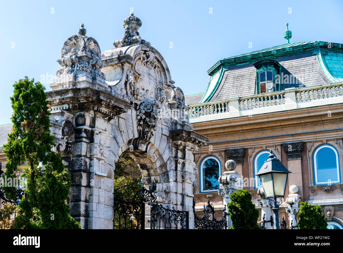 Budapest, Hungary - August 11, 2019: Gate of Buda Castle Stock Photo ...