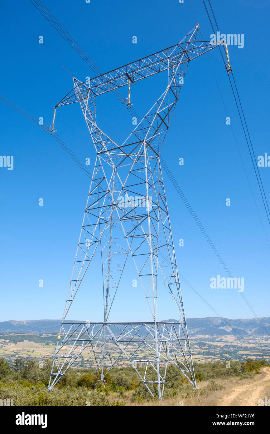 High-Voltage Electricity Tower, Parque Natural de los Montes Obarenes ...