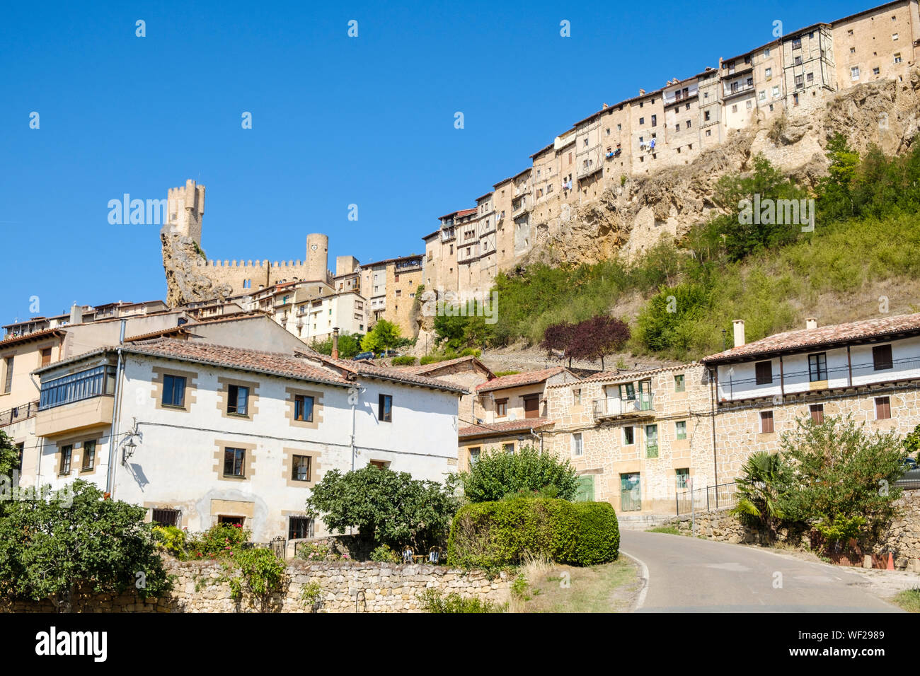 Scenic view of the historic and beautiful town of Frías, Burgos ...