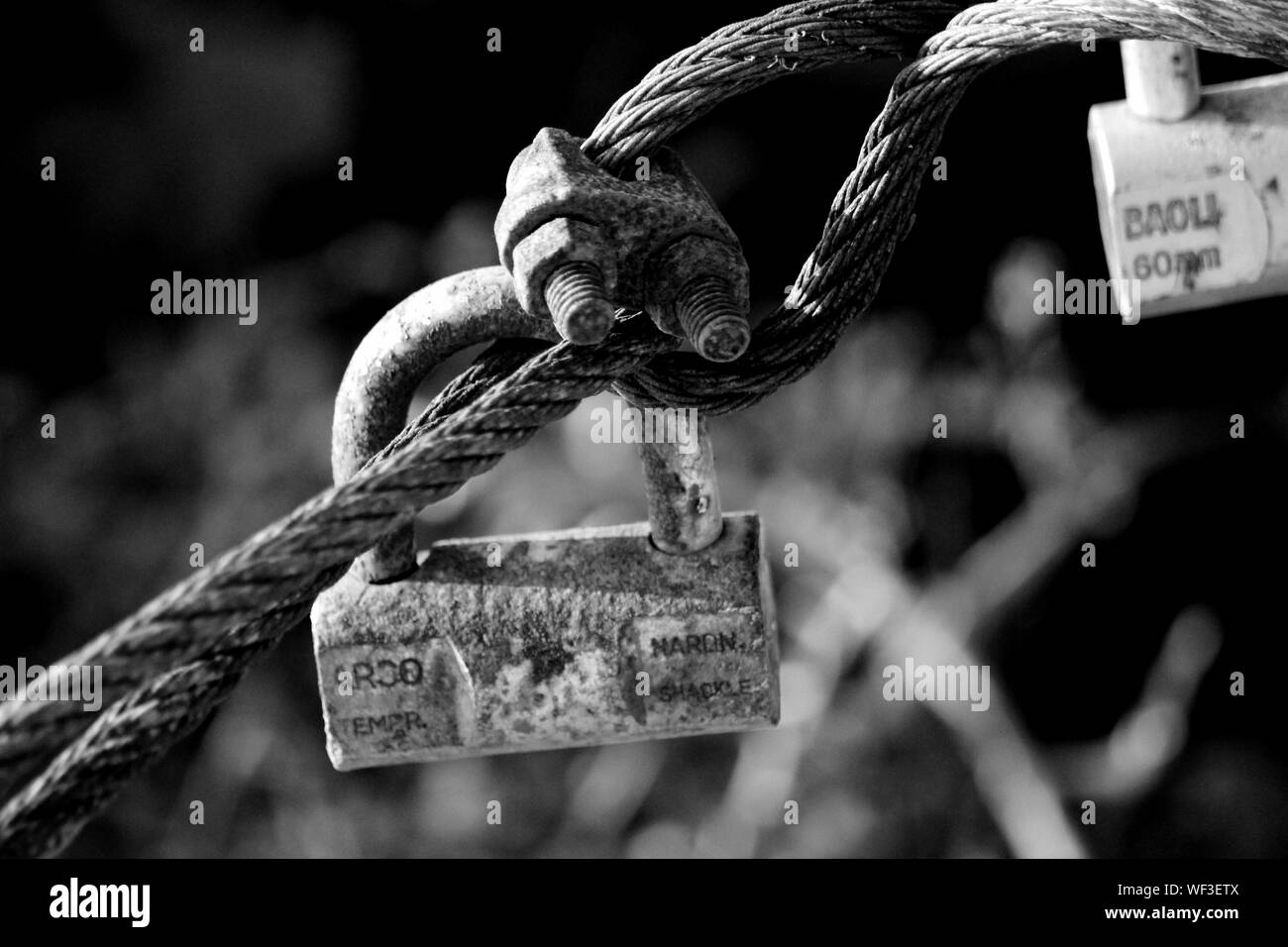 Padlock with cable hi-res stock photography and images - Alamy