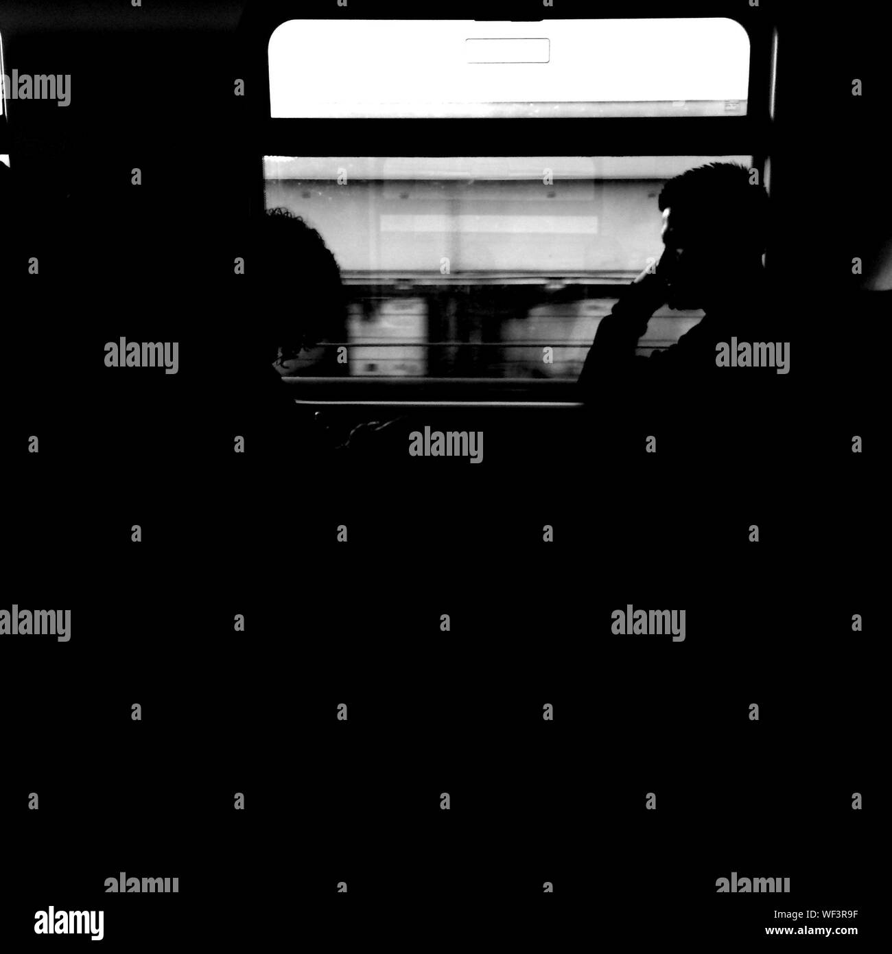 Train interior silhouette hi-res stock photography and images - Alamy