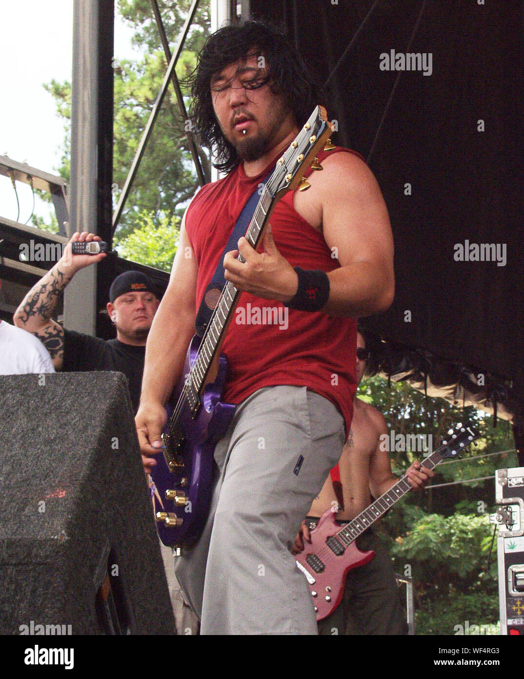 JULY 28: Todd Deguchi of 3rd Strike performs at Ozzfest at Lakewood ...