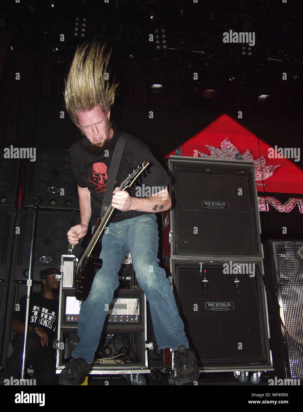 JULY 28: Tim Fluckey of Adema performs at Ozzfest at Lakewood ...