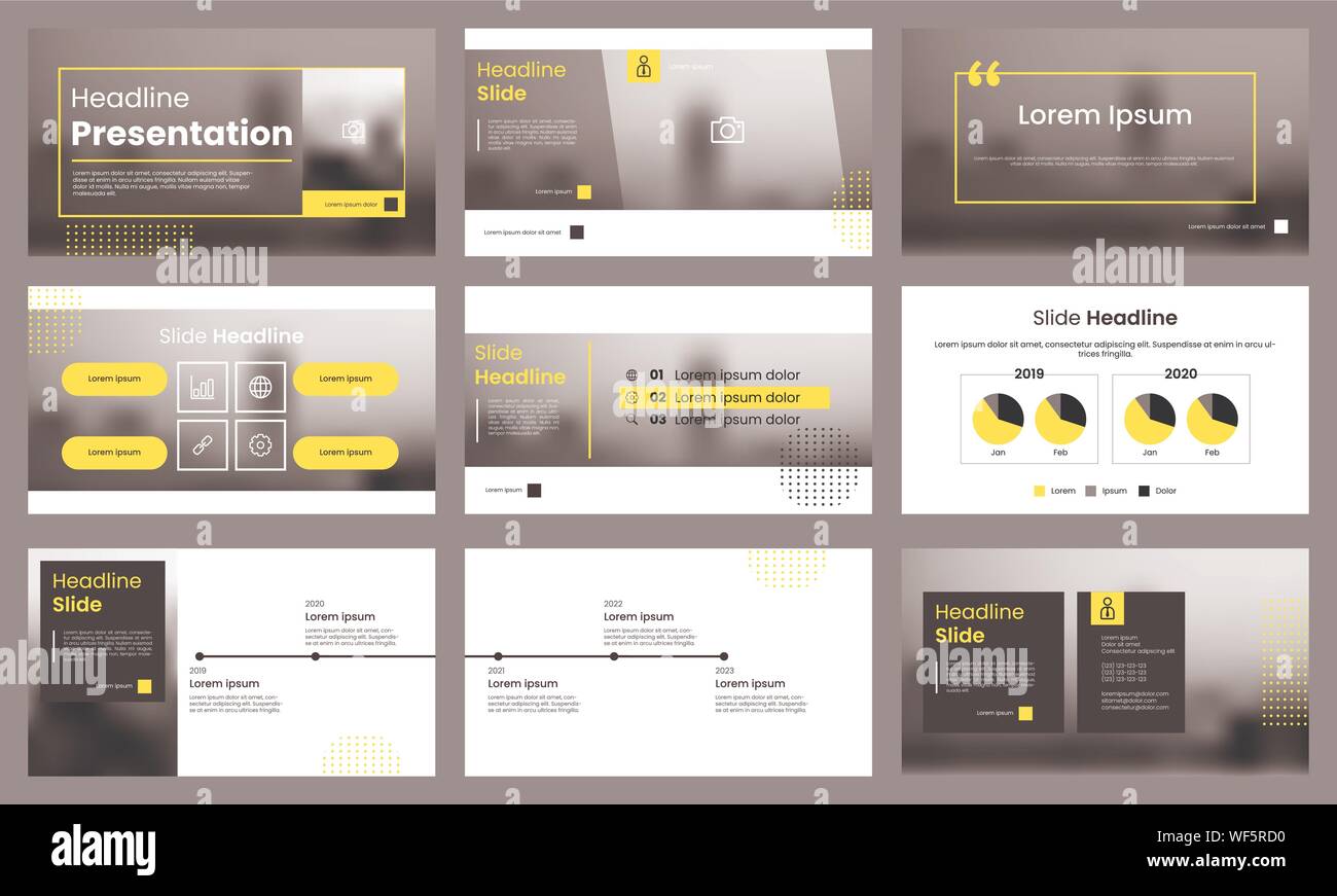 Yellow and white presentation template. Infographic template vector ...