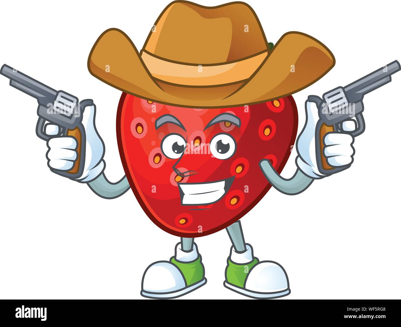 Cowboy red strawberry for design character mascot Stock Vector Image ...