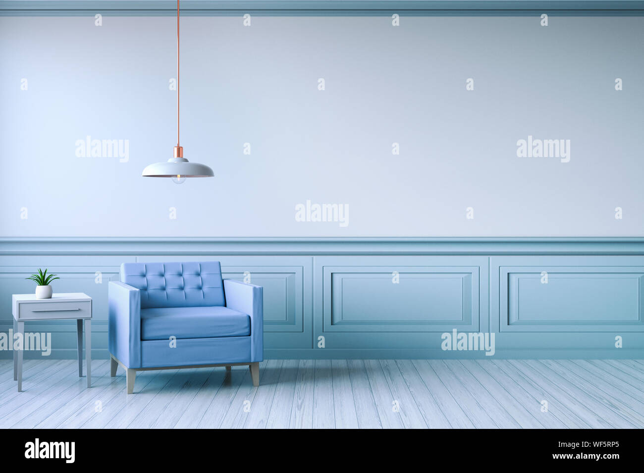 Empty Chair Against Wall At Home Stock Photo - Alamy