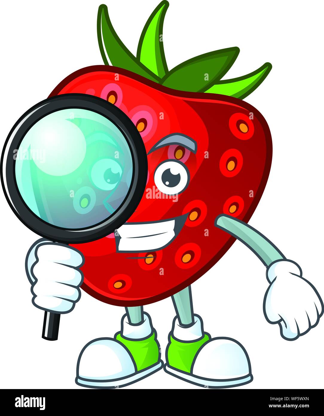 Detective red strawberry character mascot for symbol cartoon Stock ...