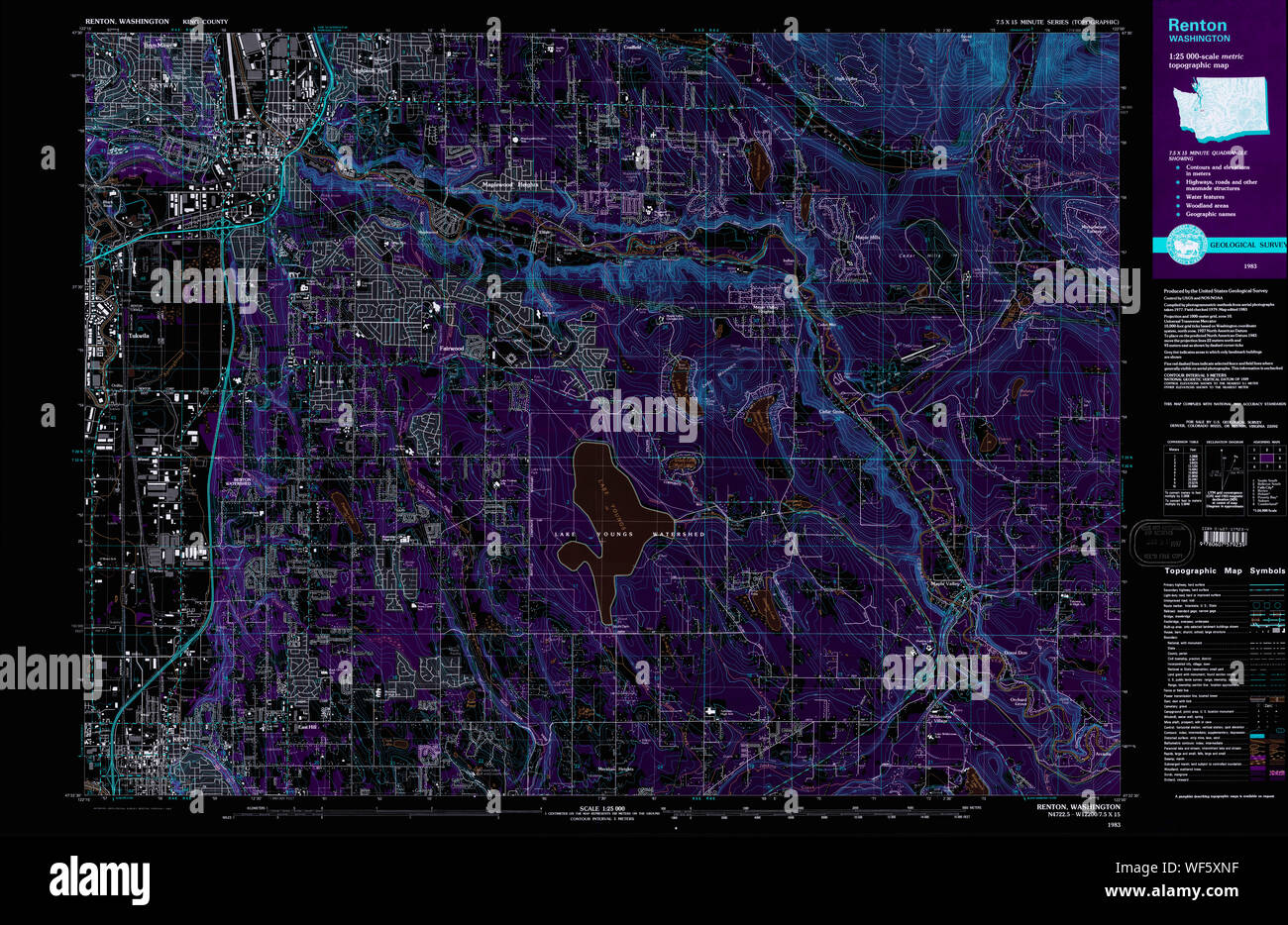 Renton washington state map hi-res stock photography and images - Alamy