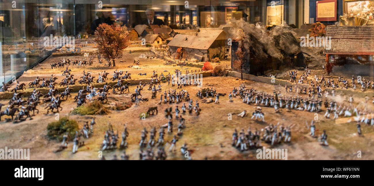 Leipzig, Germany - December 2018: Miniature of the Battle of Leipzig or ...