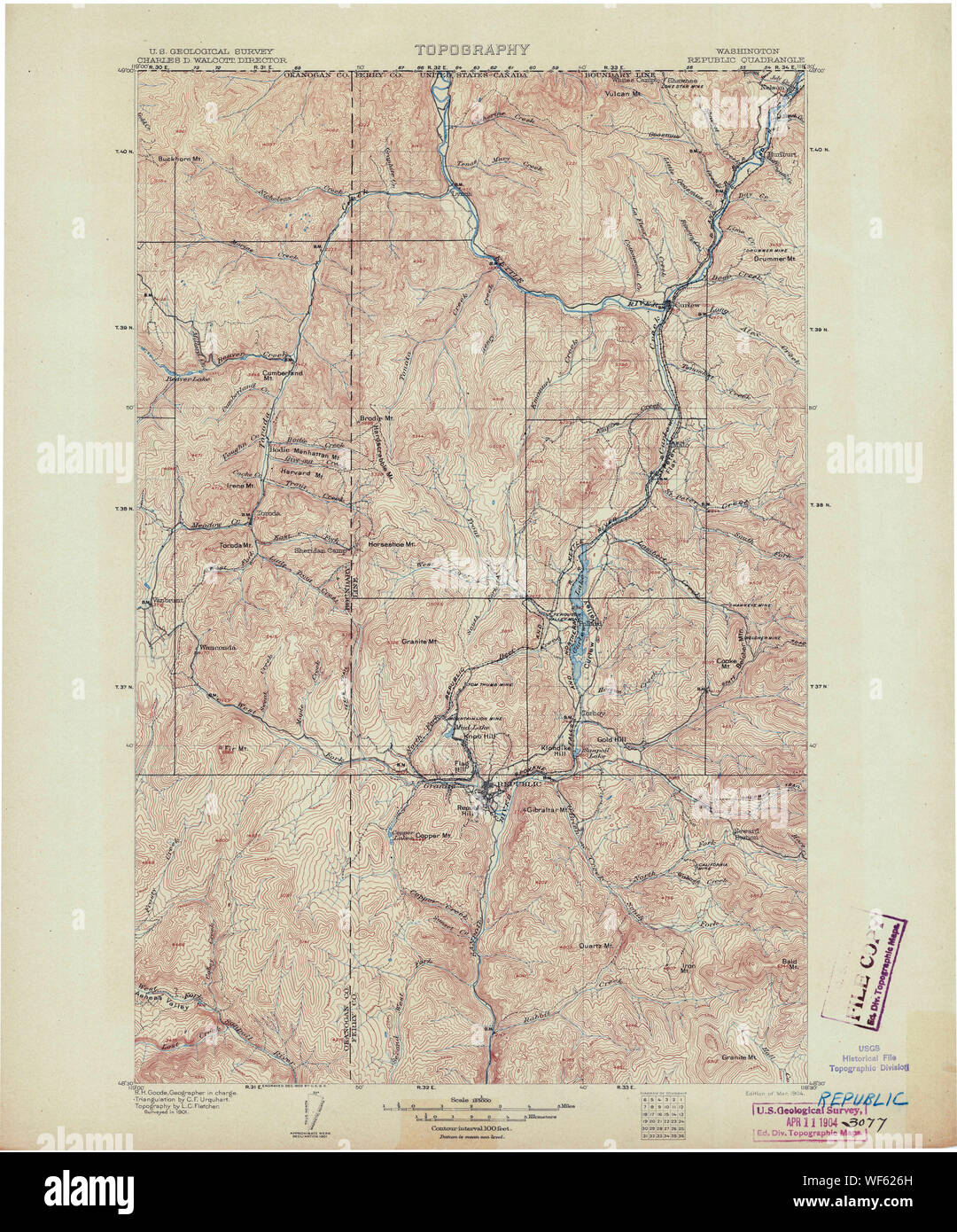 Republic washington state map hi-res stock photography and images - Alamy