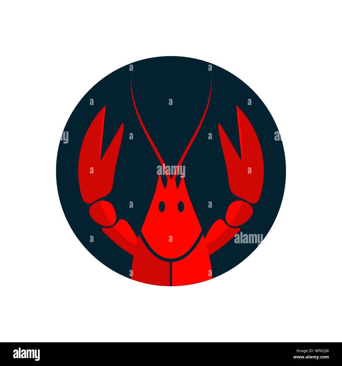 Crayfish logo. Red river lobster, langoustine or crustacean delicacies ...