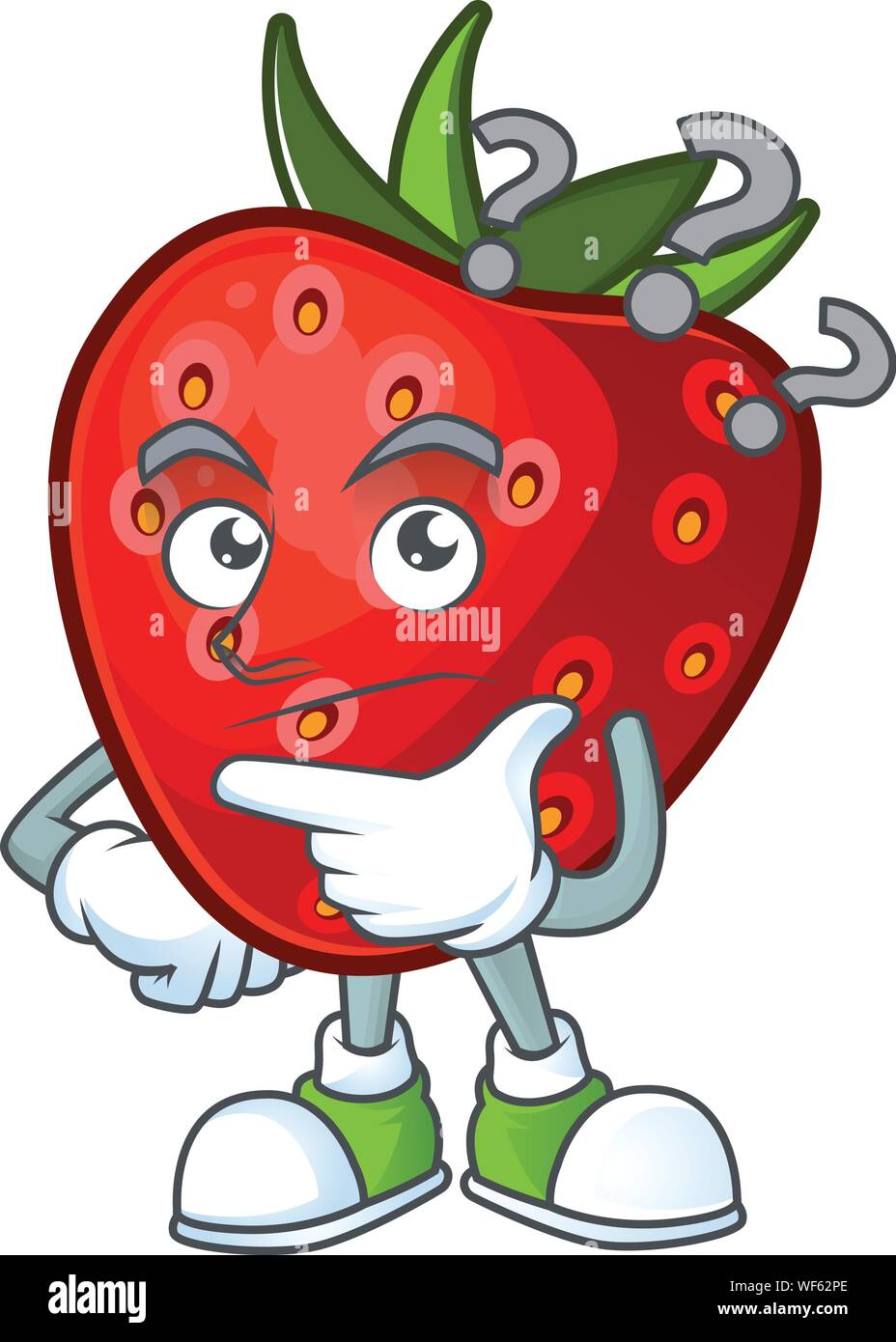 Thinking strawberry fruit mascot for cartoon character Stock Vector ...