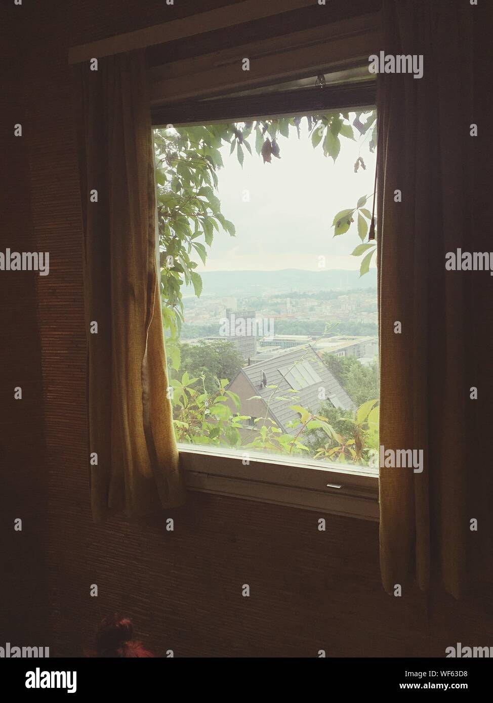 Landscape Seen Through Window Stock Photo - Alamy