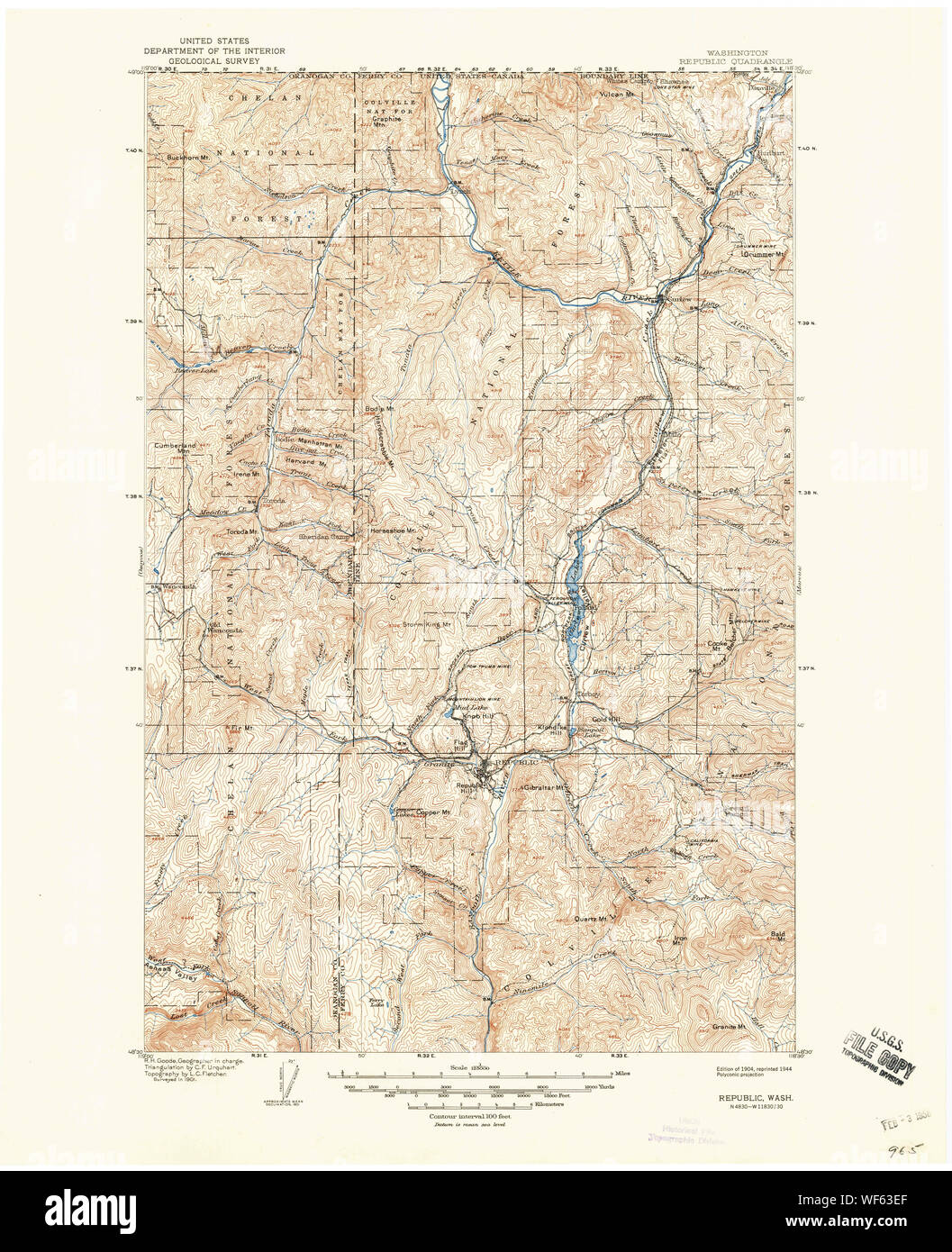 Republic washington state map Cut Out Stock Images & Pictures - Alamy