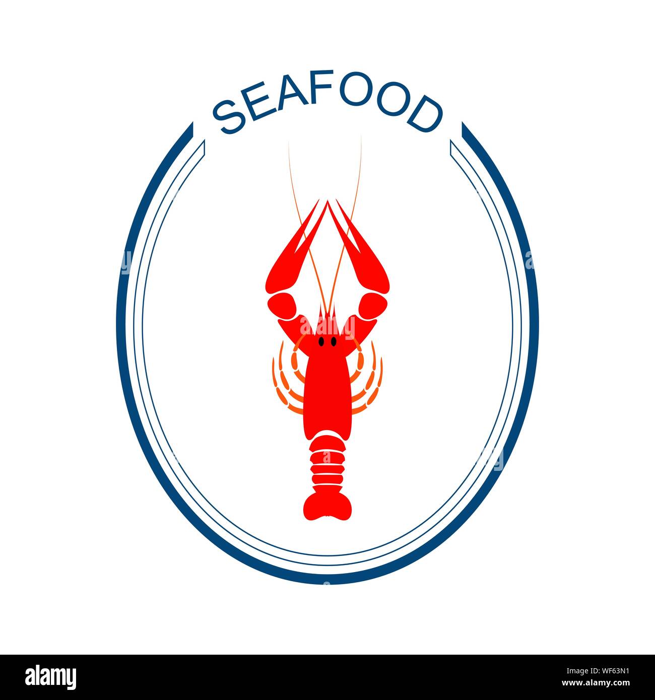 Crayfish logo. Red river lobster, langoustine or crustacean delicacies ...