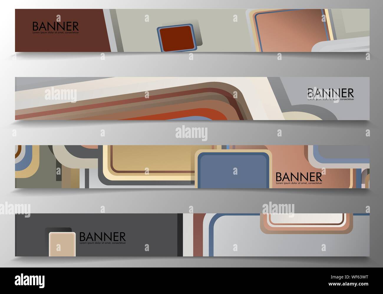 Set of background banners with a composition of stone and brick colors ...