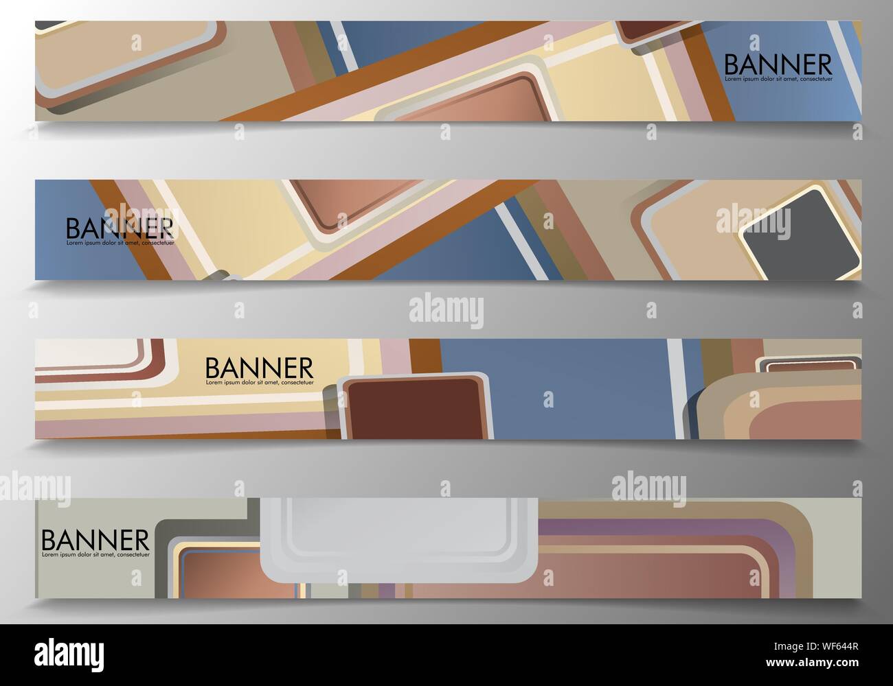 Set of background banners with a composition of stone and brick colors ...